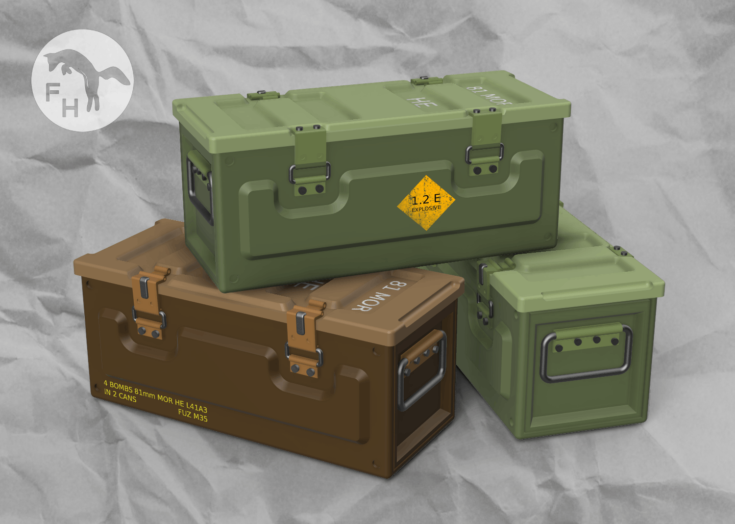 1/35 Modern British 81mm Mortar Boxes – FoxHopp Models